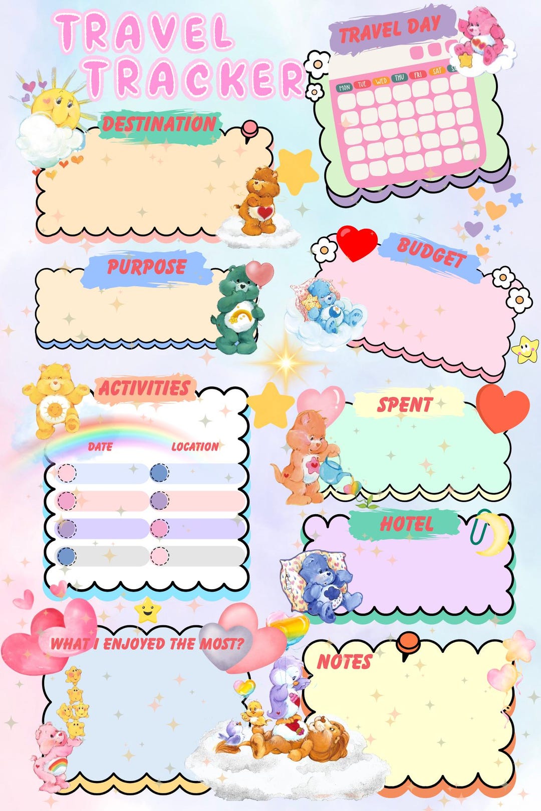Seasonal Travel Tracker: Printable Vacation Log Book (PNG File) - Etsy