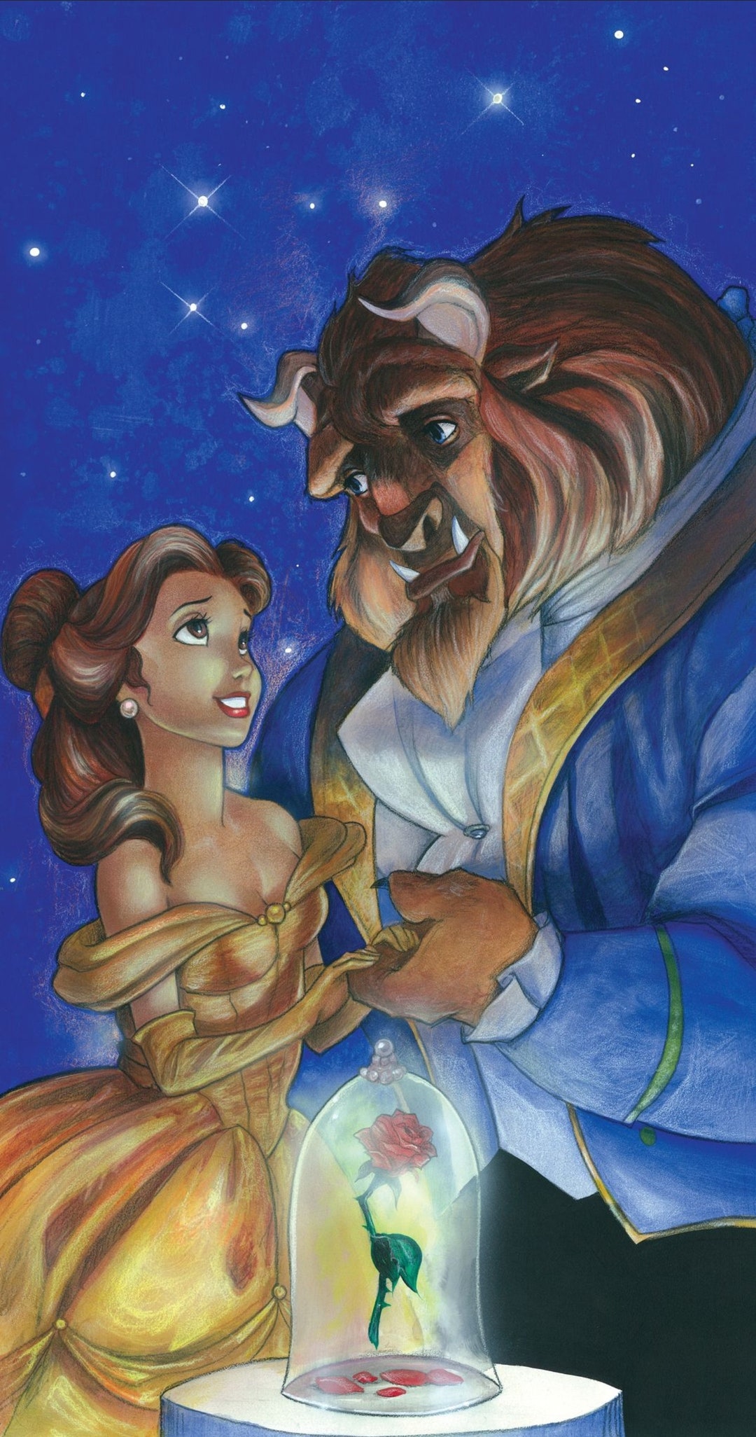 Beauty and the Beast - 'tales as Old as Time' Belle & Beast Lithograph ...