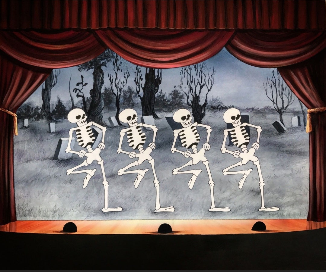 The Skeleton Dance 'spooky Scary Skeletons' Lithograph by James C ...
