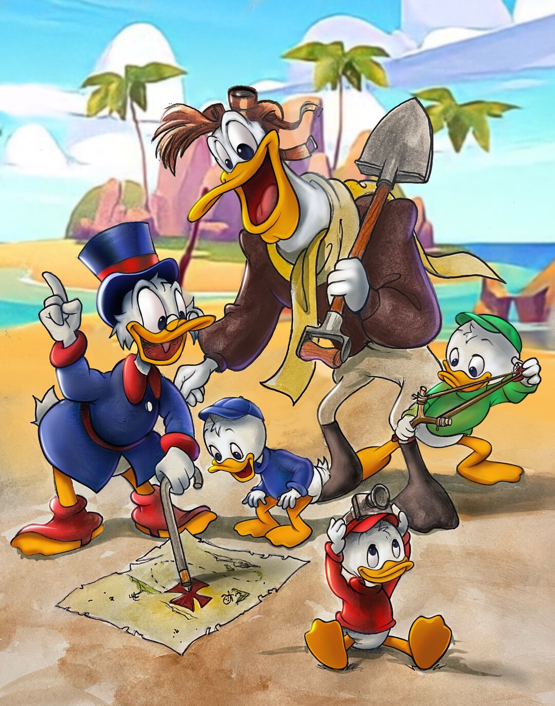Ducktales - 'duck Hunt' Scrooge Mcduck, Launchpad Mcquack, Huey, Louie ...