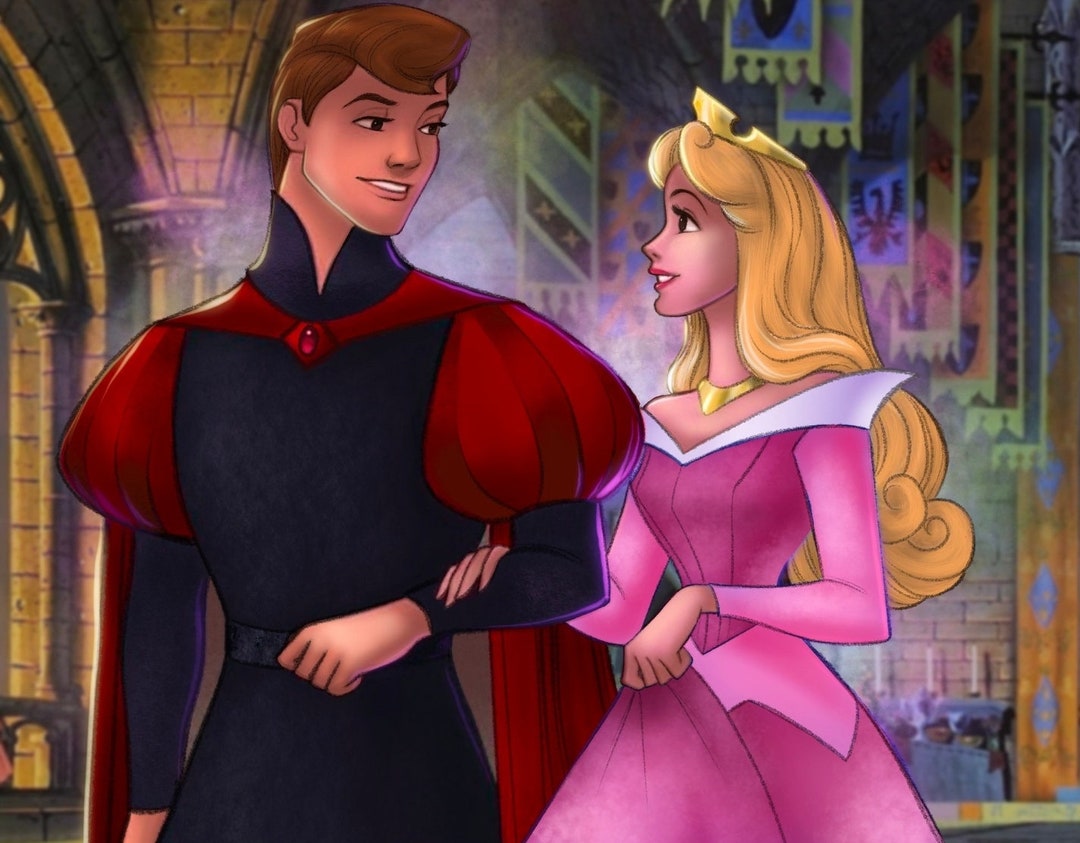 Sleeping Beauty 'make It Pink' Prince Phillip & Aurora Lithograph by ...