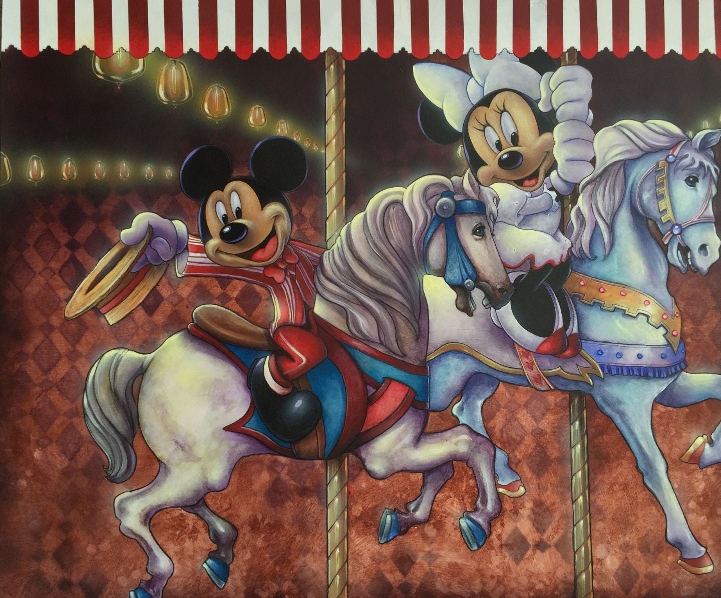 Mickey Mouse & Minnie Mouse 'carousel of Magic' - Etsy