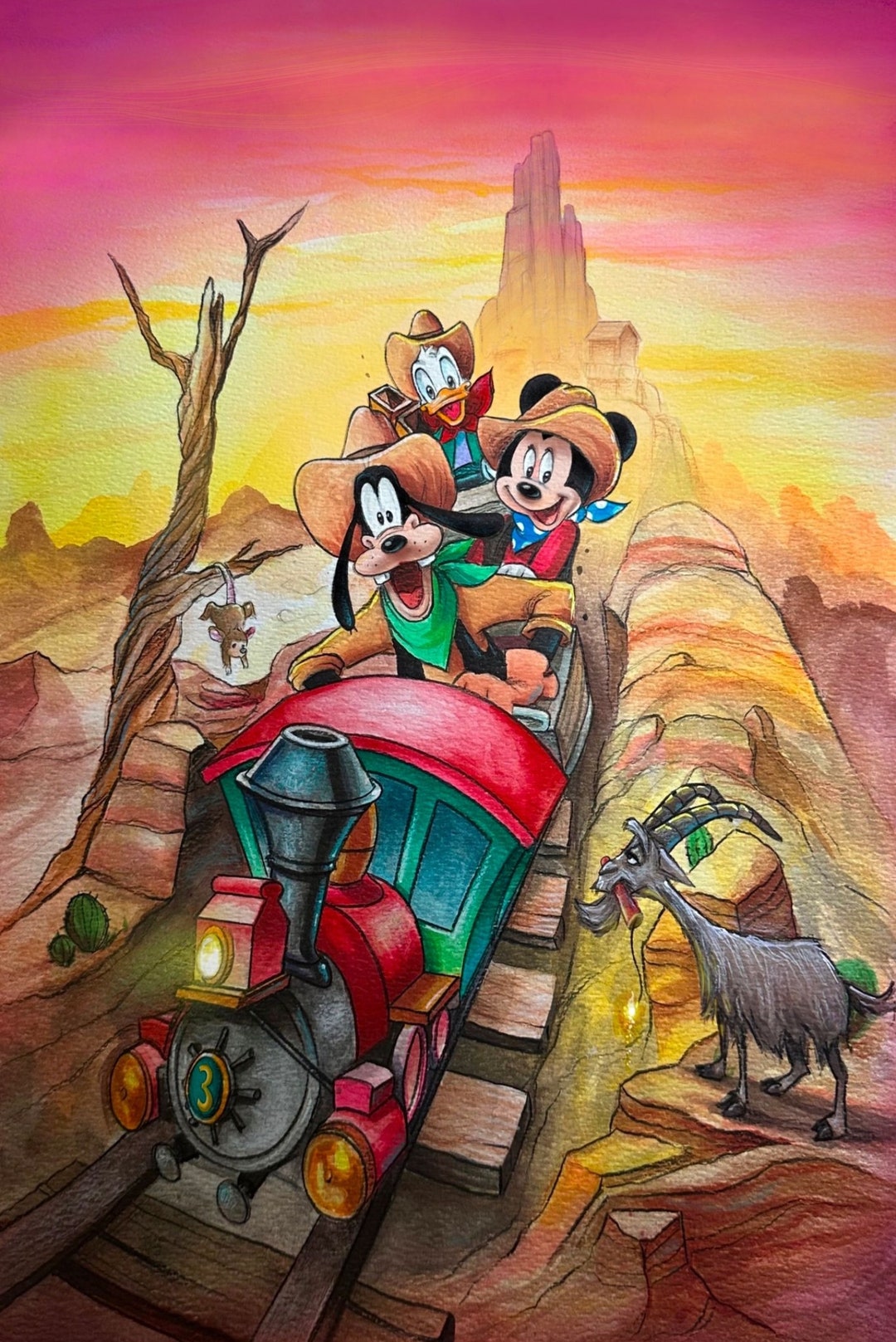 Big Thunder Mountain Railroad Goofy Mickey Mouse & Donald - Etsy
