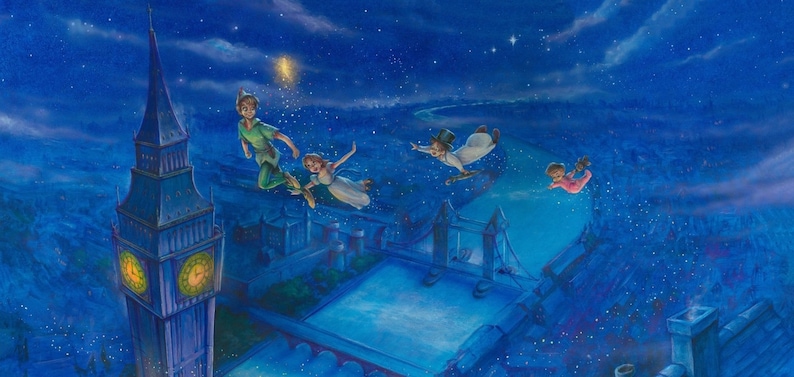 Peter Pan 'flight Over London' Peter Pan, Wendy Darling, John, Michael ...