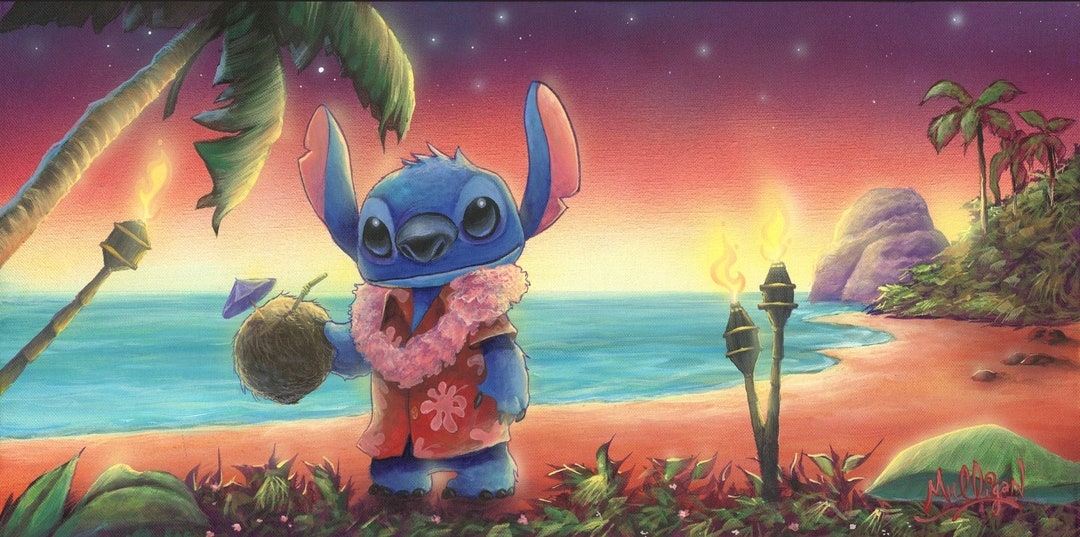 Lilo & Stitch 'sunset Luau' Stitch Lithograph by James C. Mulligan ...