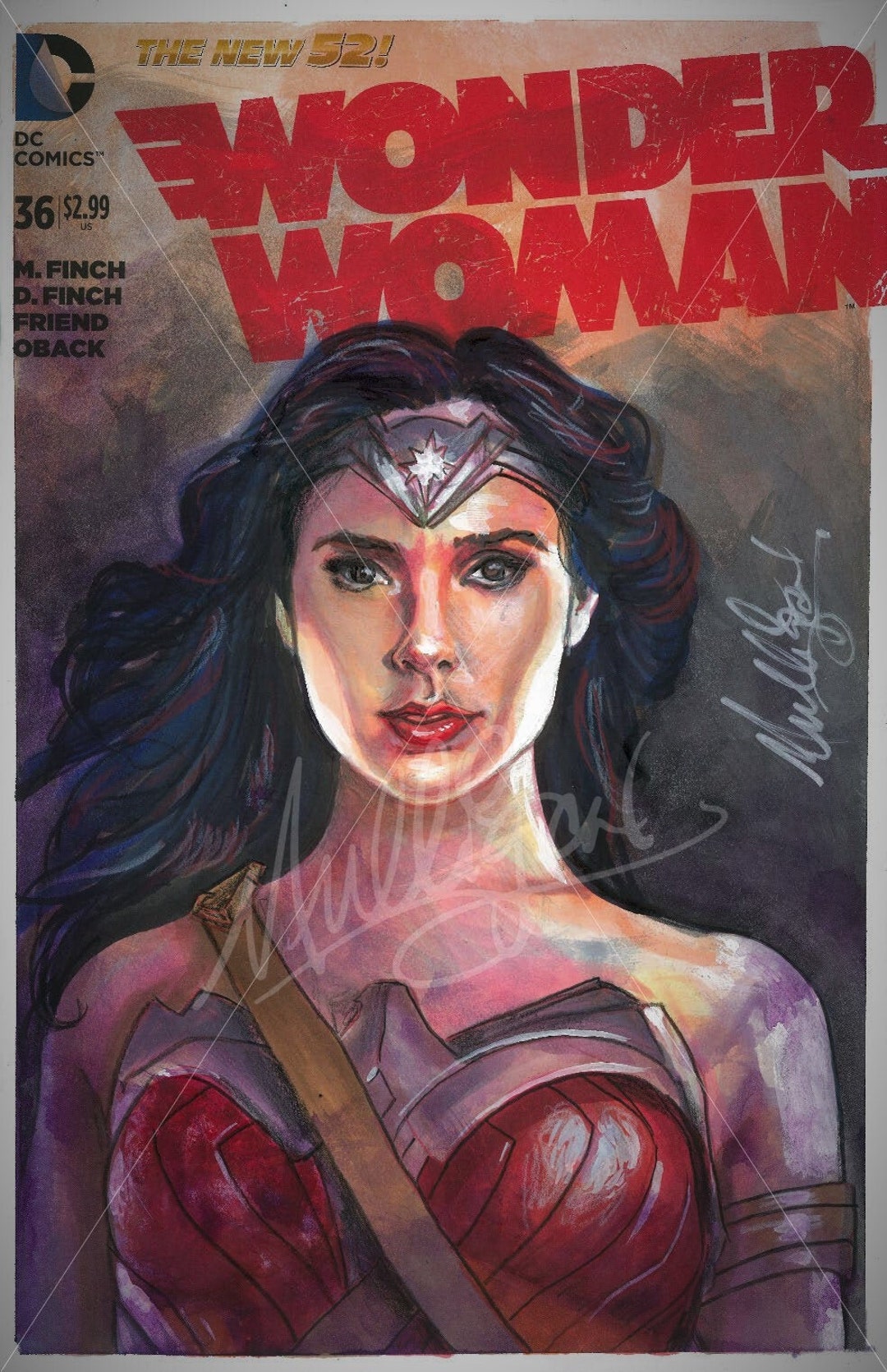 DC Comics 'diana' Wonder Woman Lithograph by James C. Mulligan - Etsy