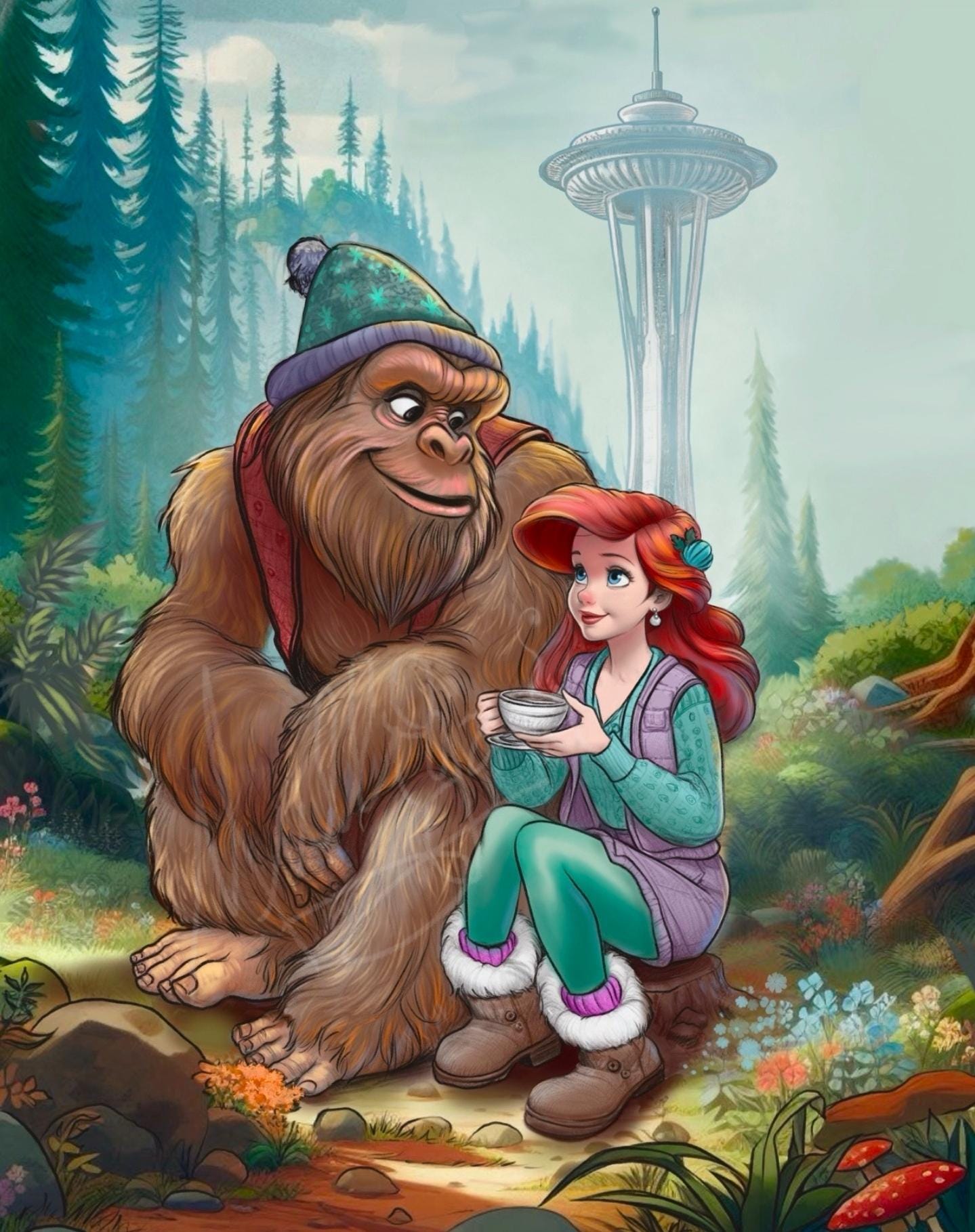 The Little Mermaid - 'myth and the Mermaid' Ariel & Sasquatch (emerald ...