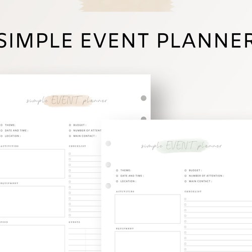 Simple Event Planner to Organize Party and Special Event on - Etsy