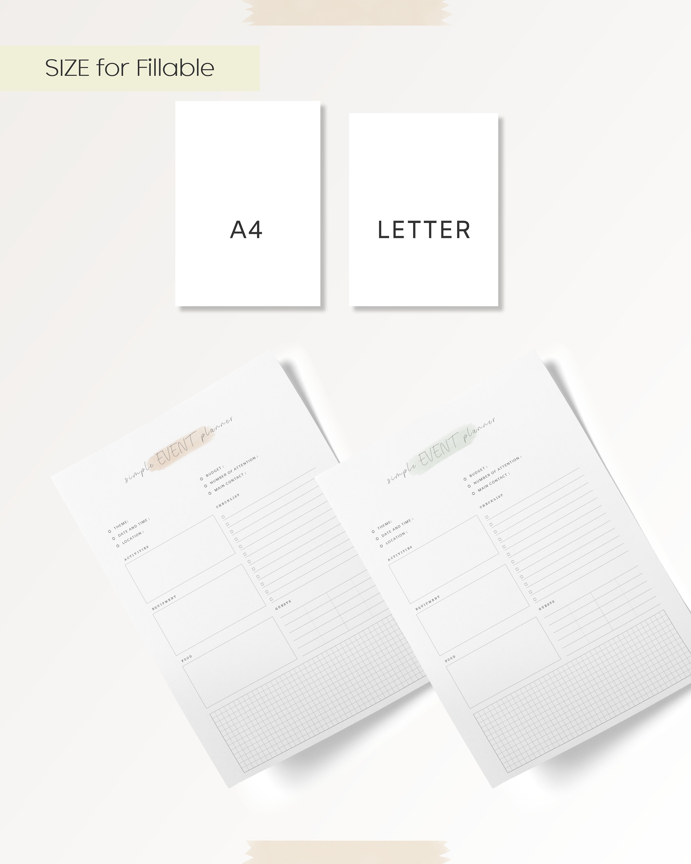 Simple Event Planner to Organize Party and Special Event on One Page ...