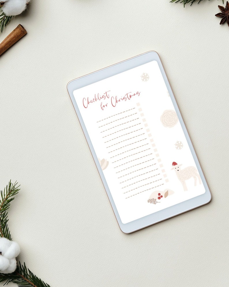 Christmas Checklist Template With Check Box | Holiday Digital Planner ...