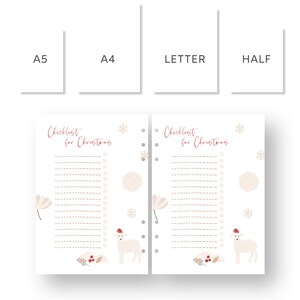 Christmas Checklist Template With Check Box Holiday Digital | Etsy