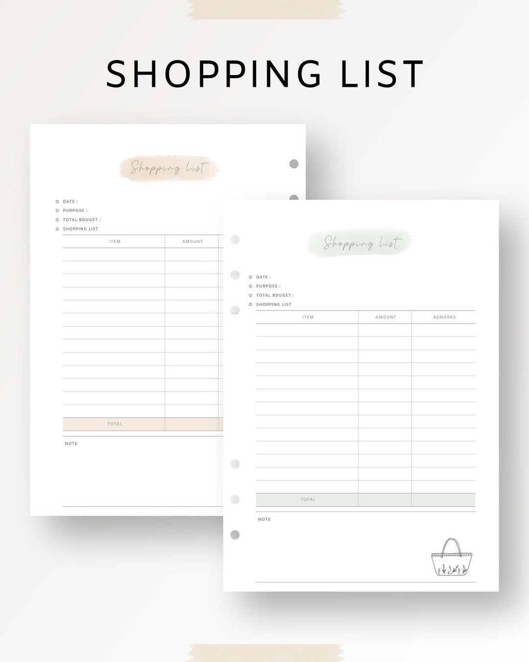Shopping Planner Printable | Shopping List With Budget Plan | Digital ...