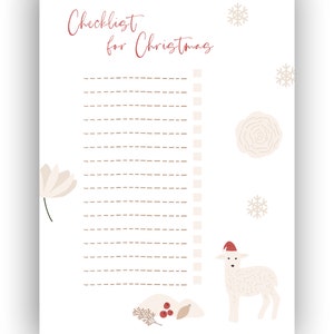 Christmas Checklist Template With Check Box | Holiday Digital Planner ...