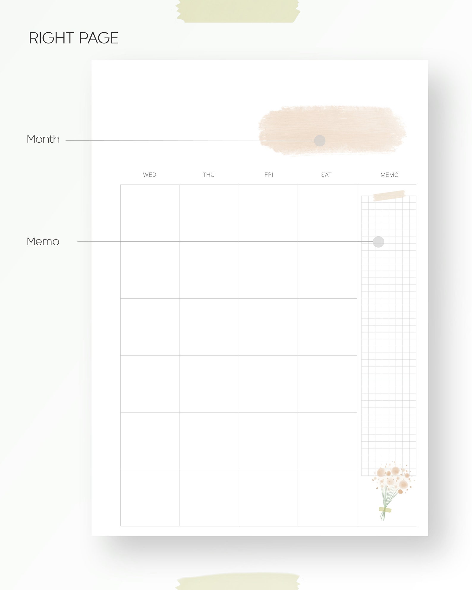 Monthly Planner Spreads With Section Titles for Checklist to Do List ...