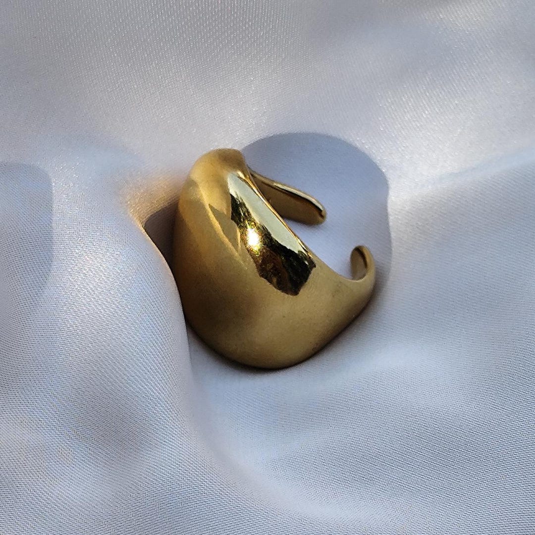 Bold Oversized Ring | Asymmetrical Ring | 18K Gold Plated Stainless ...