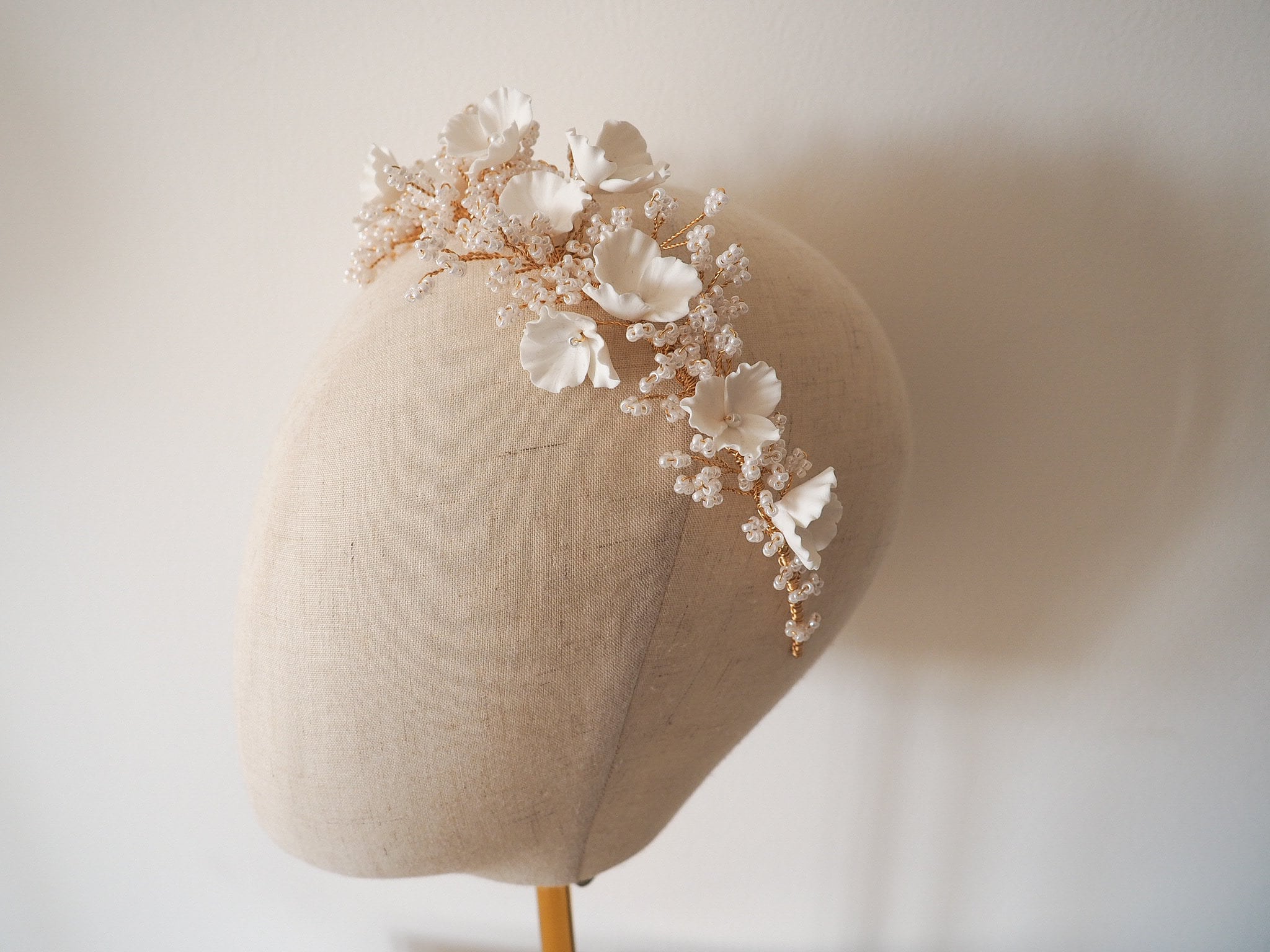 FREYA Floral Crown, Clay Flower Crown, Bridal Crown - Etsy