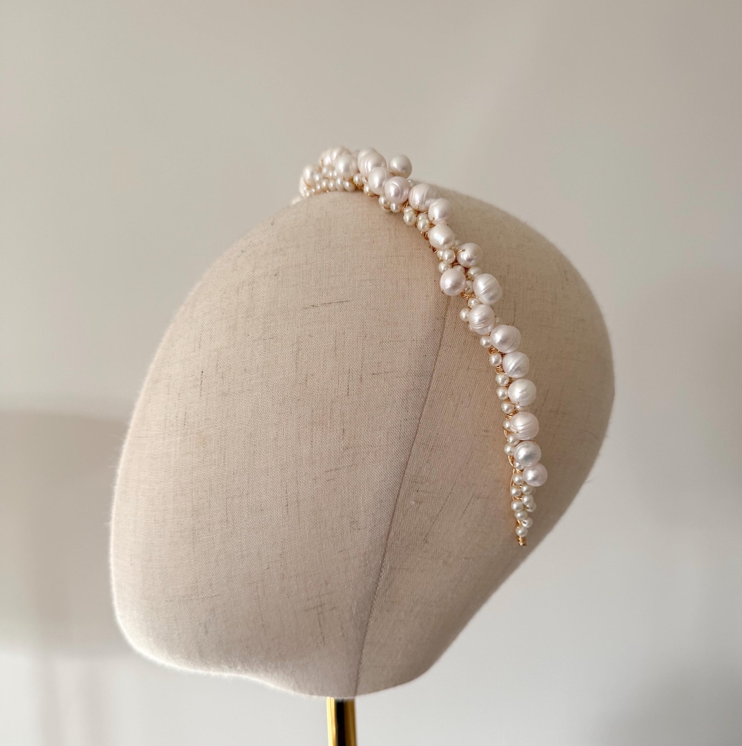 HARPER | Freshwater Pearl Headpiece, Freshwater Pearl Headband, Baroque ...
