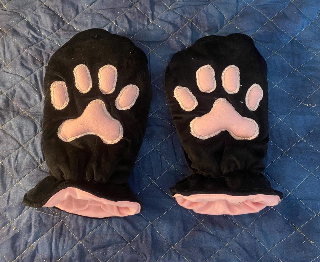 Puffy Toe Bean Paw Print ABDL Mittens - Etsy
