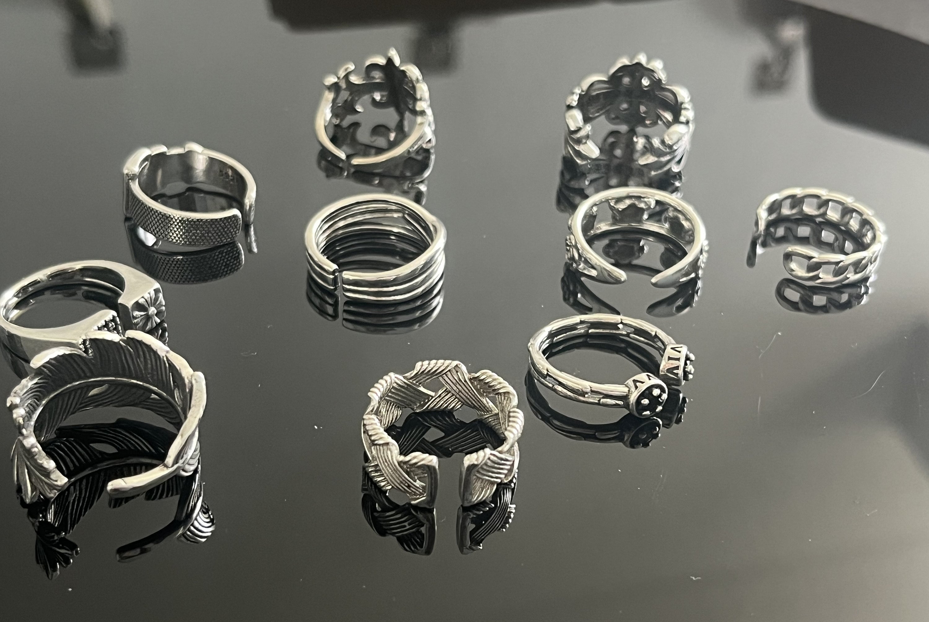 Y2k Chunky Gothic Rings, Designer Adjustable Rings, Irregular Women ...