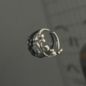 Cross Punk Y2k Rings, Silver Adjustable Open Gothic Rings, Vintage ...