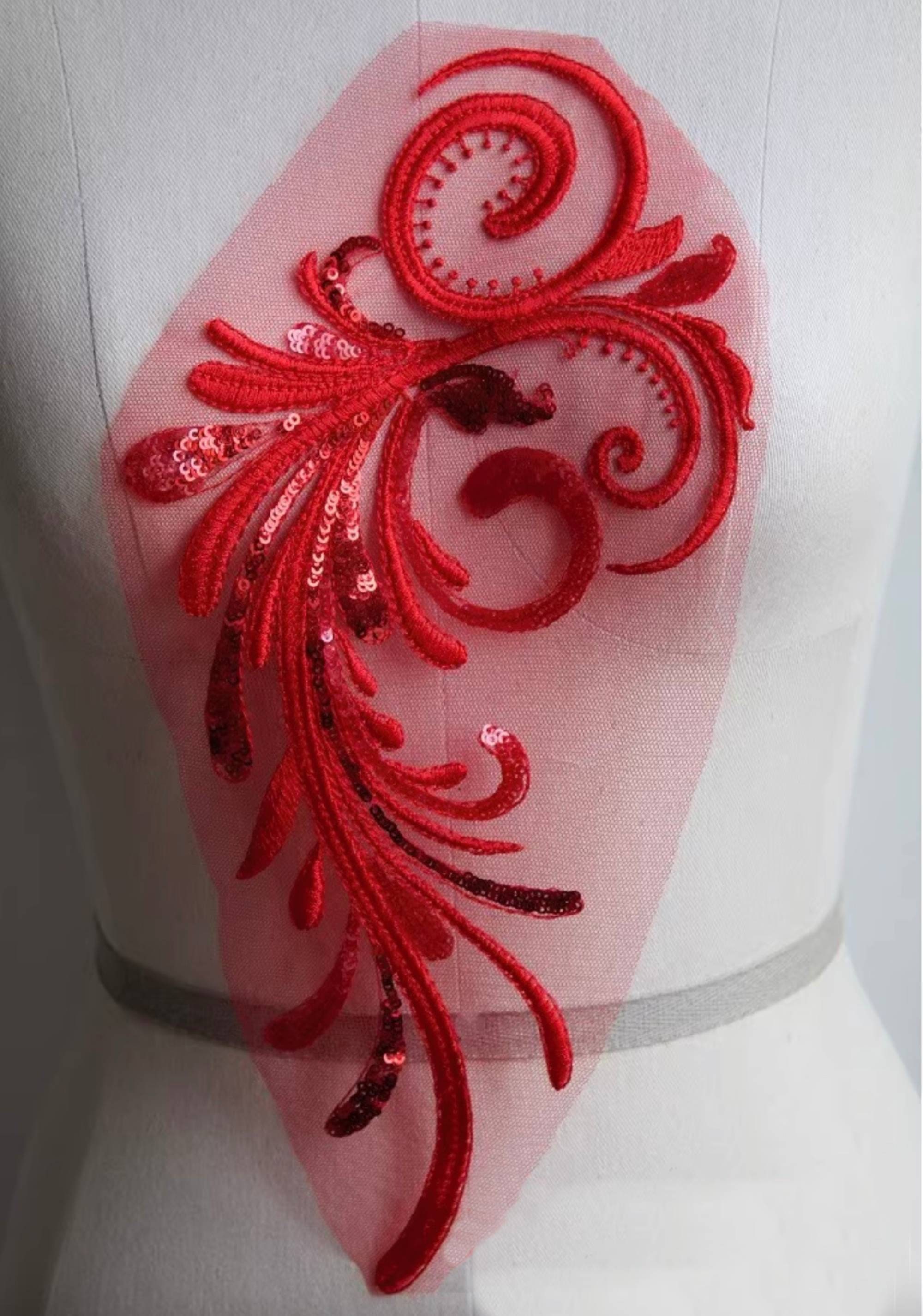 6 Colors Sequins Applique, 3D Gold Blue Applique, Prom Glitter Lace Appliques, Purple White ...