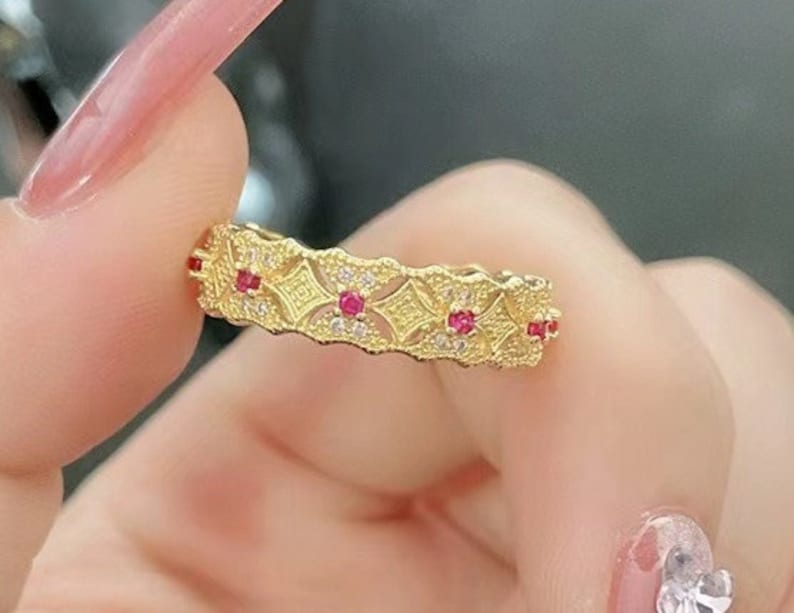 Star Bling Punk Rings, Silver Luxury Adjustable Rings, Unique ...