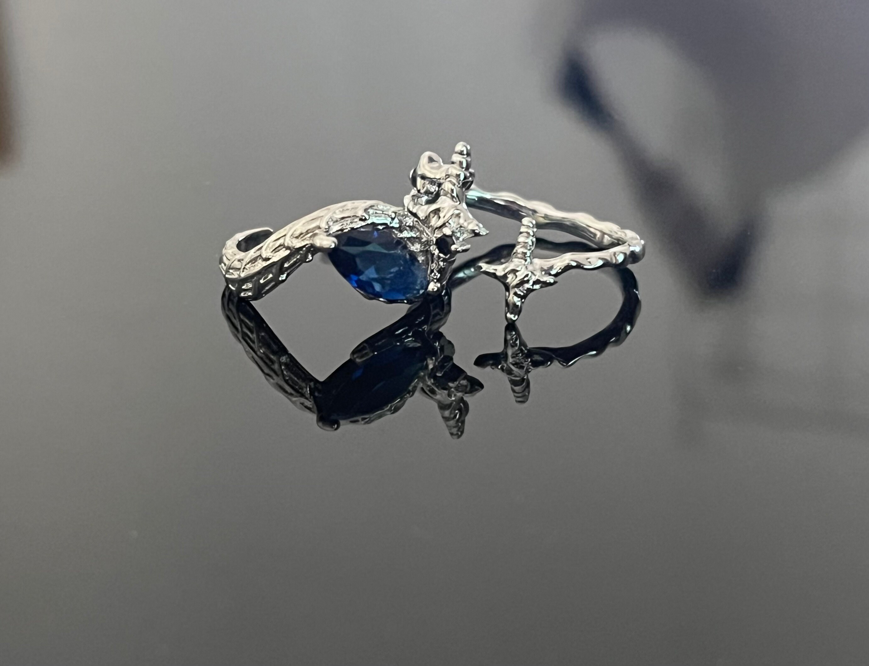 Star Bling Punk Rings, Silver Luxury Adjustable Rings, Unique ...