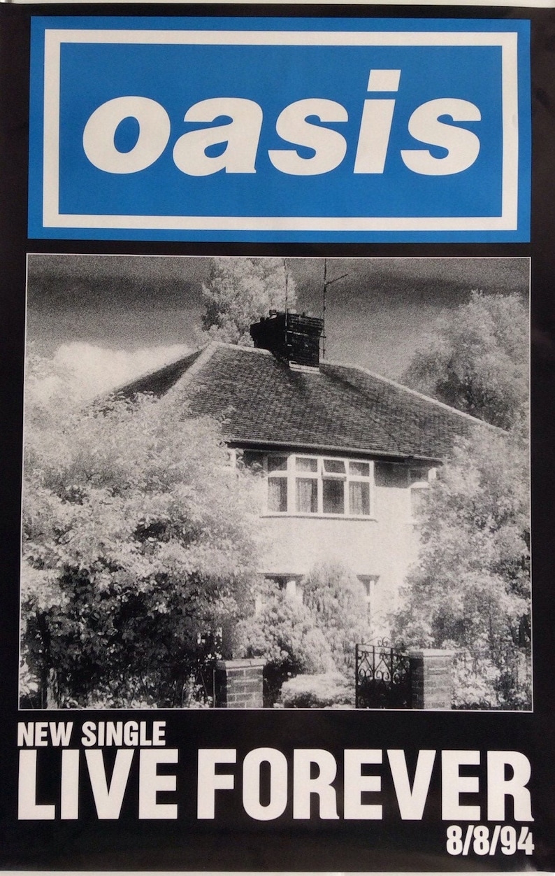 Rare Vintage 1994 Oasis 'live Forever' Poster - Etsy