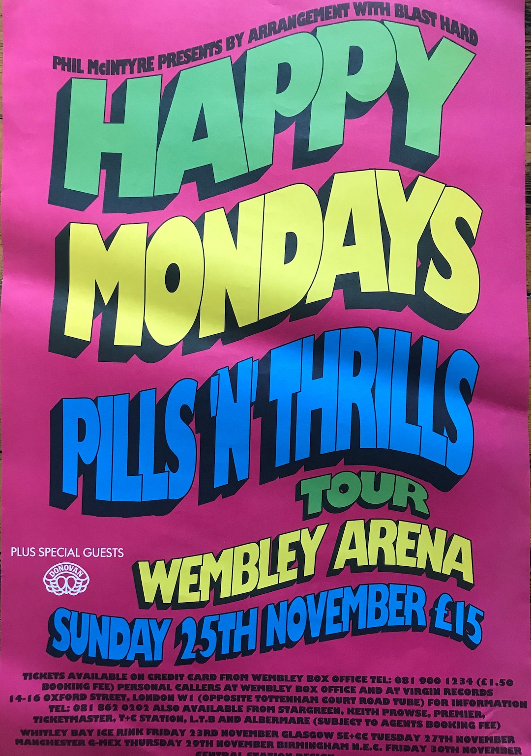 Rare Original Happy Mondays Gig Poster - Etsy