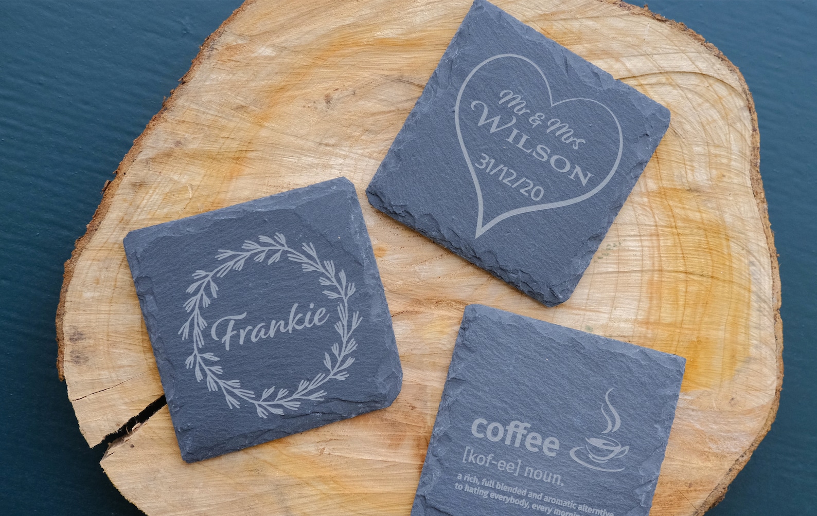 Mothers Day Personalised Slate Coasters Any Name Custom - Etsy UK