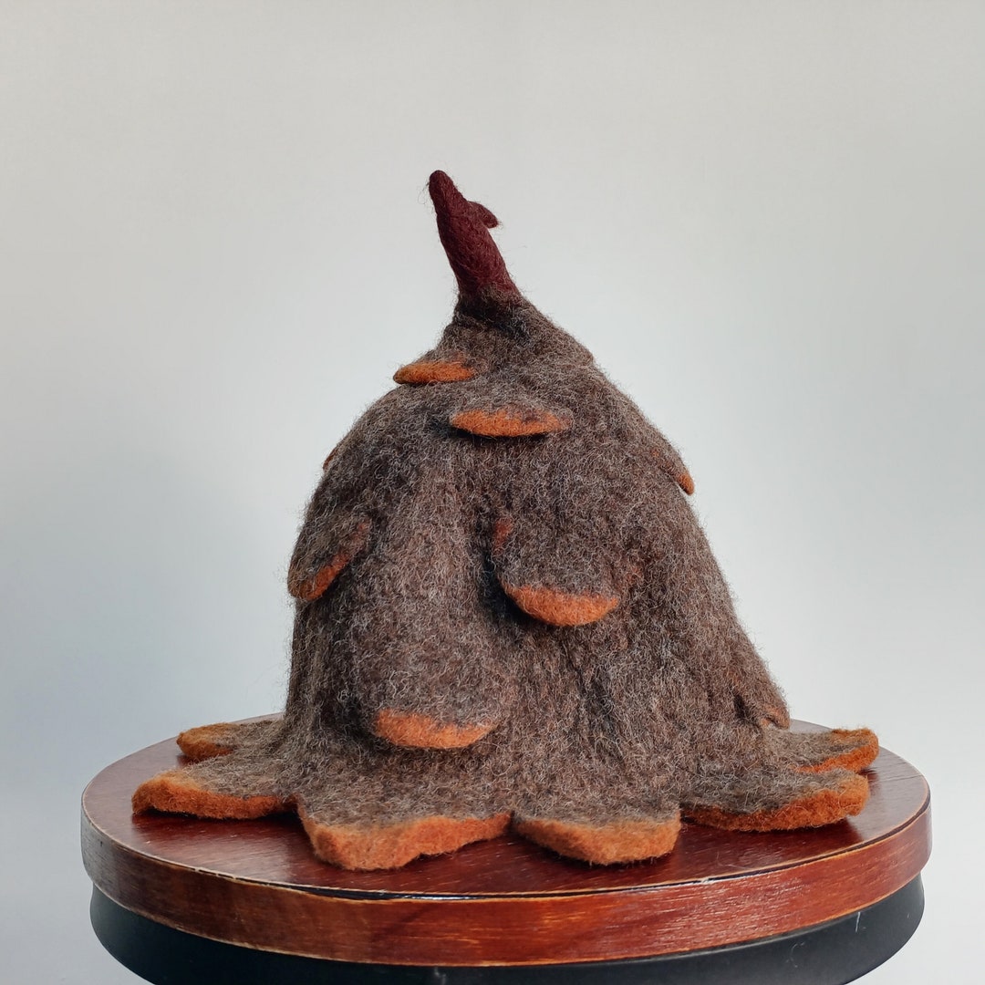 Nuts Hat, Cartoon Hat, Elf Hat, Sauna Hat, Handmade Felted Wool Witch ...