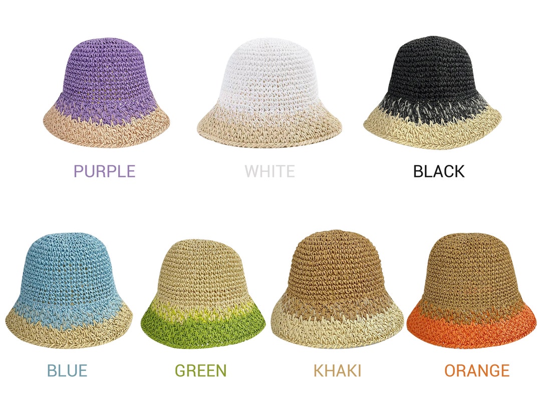 Straw Bucket Hat Handmade Straw Hat Woven Straw Hat - Etsy
