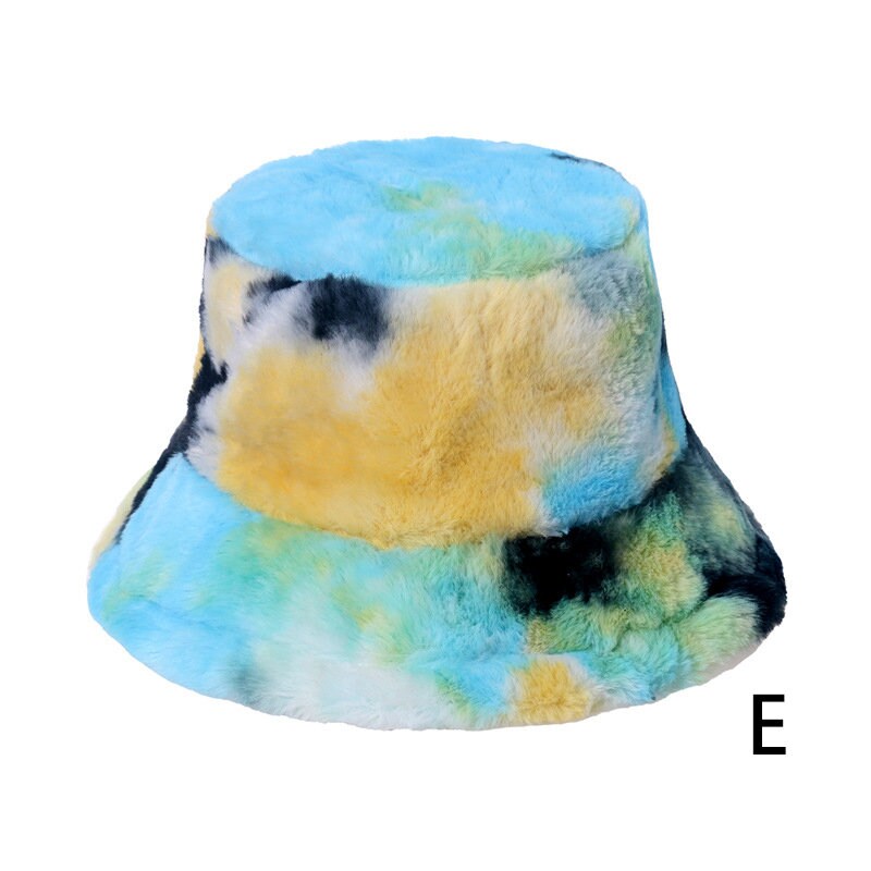 Tie Dye Bucket Hat Polar Fleece Fluffy Hats for Women & Girls | Etsy