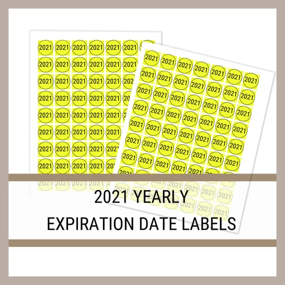 2021 Expiration Date Sticker Template Pantry Inventory | Etsy