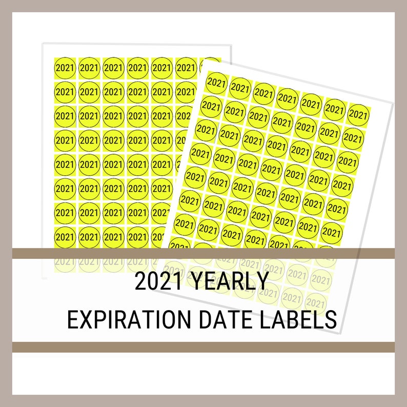 2021 Expiration Date Sticker Template * Pantry Inventory Labels for ...