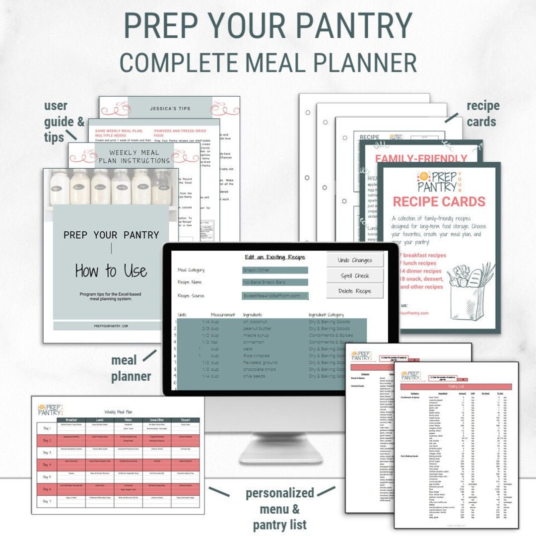 Long Term Food Storage Planner * Customizable Excel for Food Storage ...