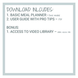 Weekly Meal Food Planner * Customizable Excel Spreadsheet for Food ...