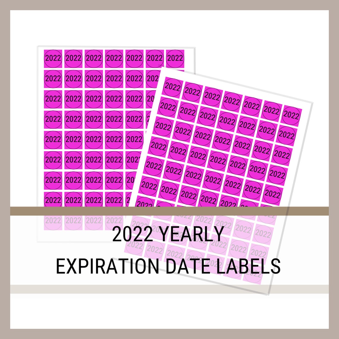 2022 Expiration Date Sticker Template * Pantry Inventory Labels for ...