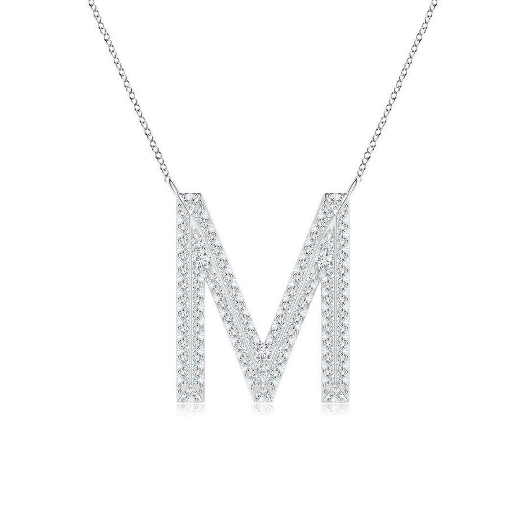 Letter M Necklace Solid Gold Initial Necklace / Letter Necklace ...