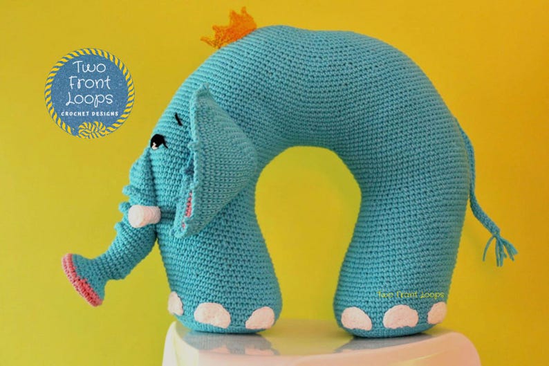 Elephant Travel Animal Pillow Crochet Pattern PDF Neck Support Kids - Etsy