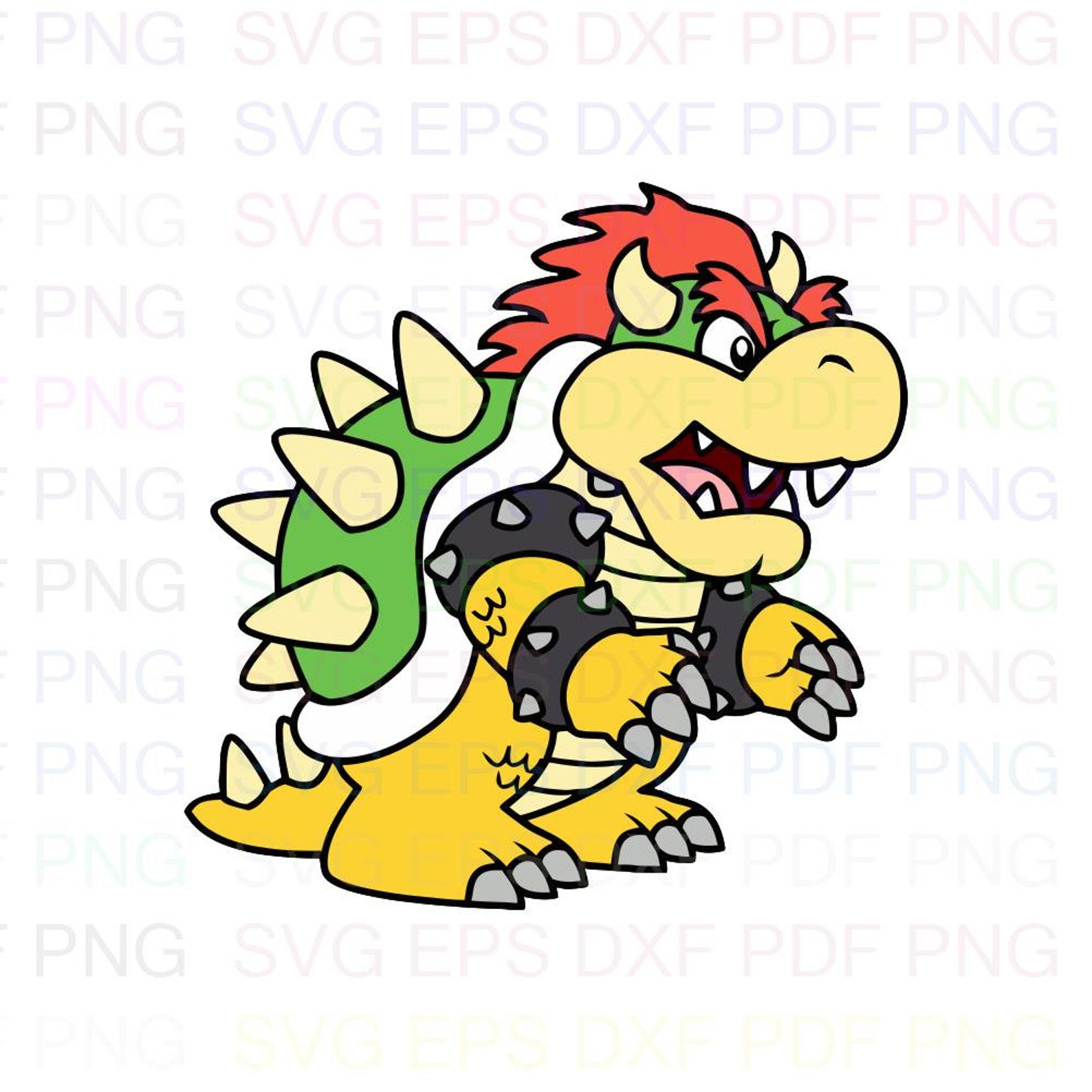 Bowser Super Mario Bros Svg Dxf Eps Pdf Png Cricut Cutting | Etsy