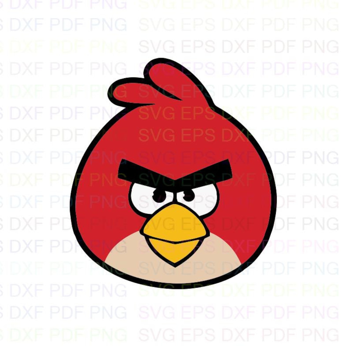 Red The Angry Birds Face Svg Dxf Eps Pdf Png Cricut Cutting | Etsy