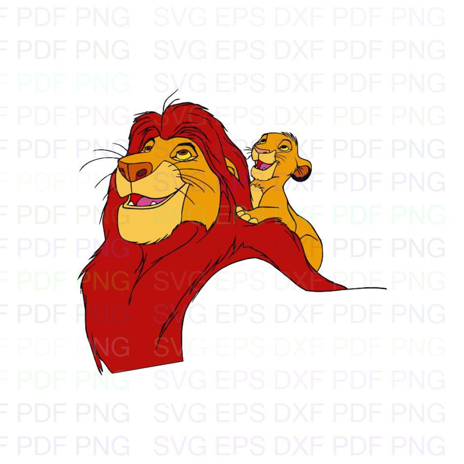 Mufasa And Baby Simba The Lion King 3 Svg Dxf Eps Pdf Png | Etsy
