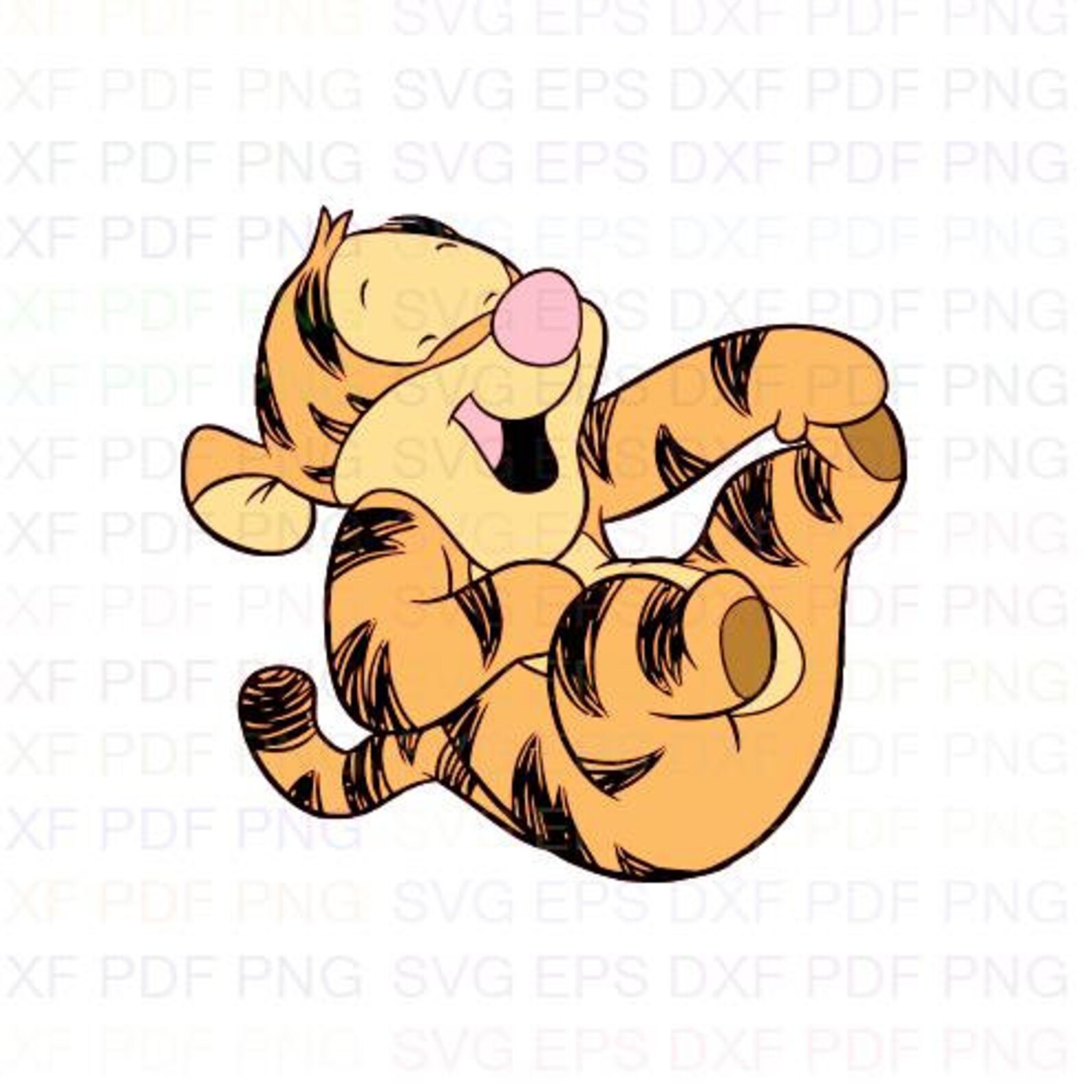 Bebé Tigger riendo Winnie El Pooh Svg Dxf Eps Pdf Png Cricut | Etsy