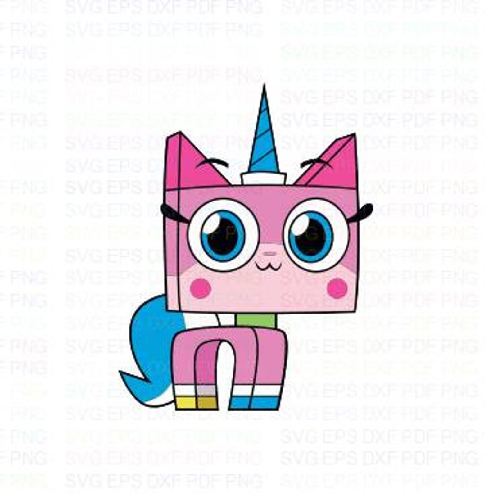Unikitty 1 Svg Dxf Eps Pdf Png Cricut Cutting file Vector | Etsy