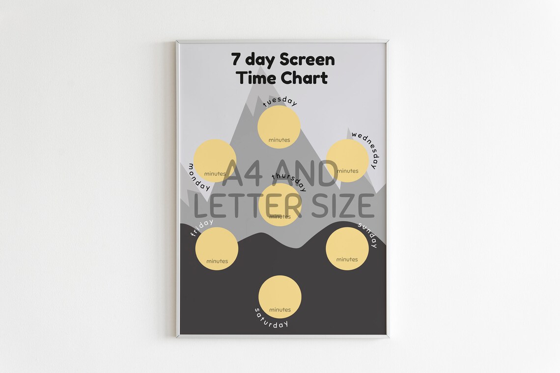 Screen Time Chart Week Chart Behaviour Chart Time Chart Screen Time ...