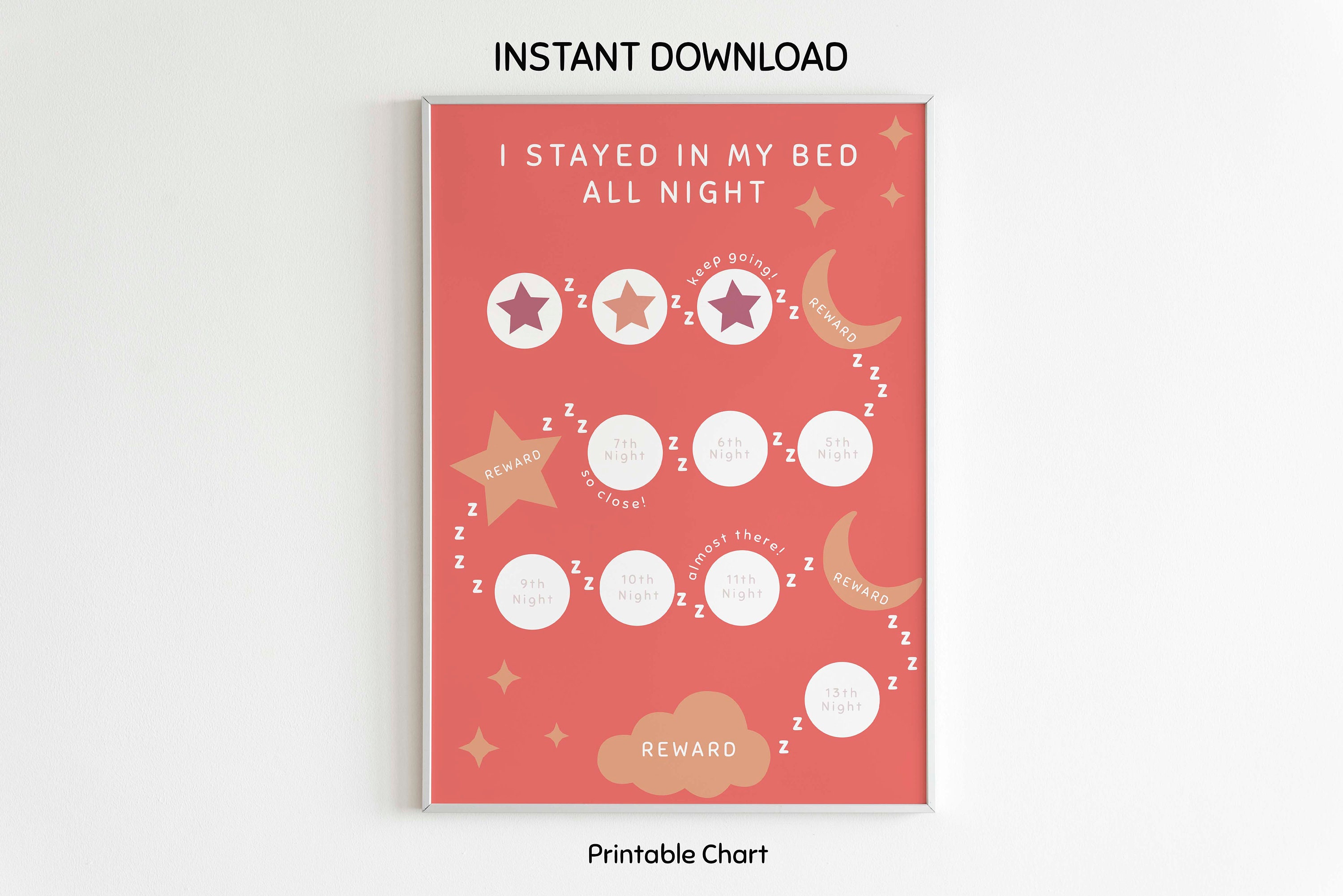 Sleep Tracker Reward Chart Toddler Routine Stay in Bed - Etsy