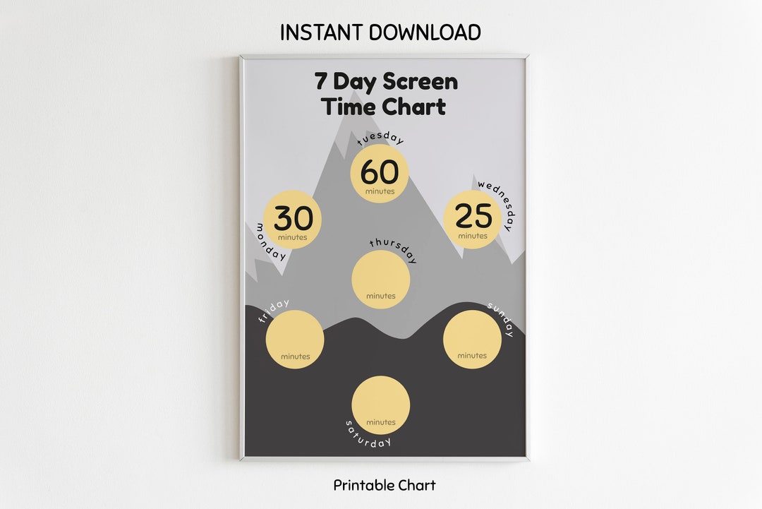 Screen Time Chart Week Chart Behaviour Chart Time Chart Screen Time ...