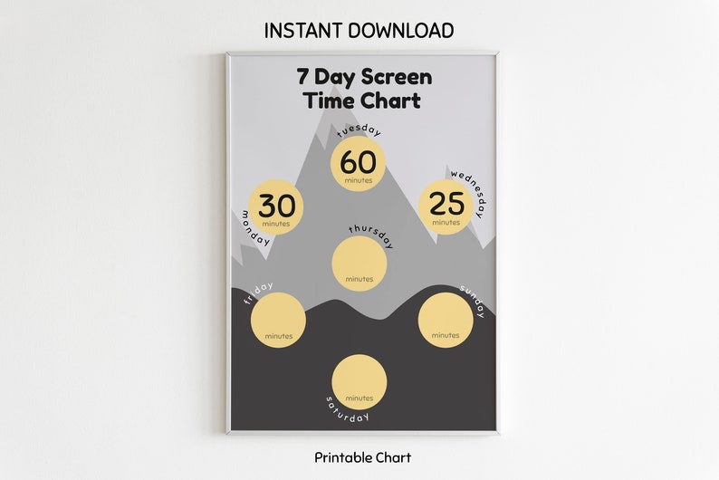 Screen Time Chart Week Chart Behaviour Chart Time Chart Screen Time ...