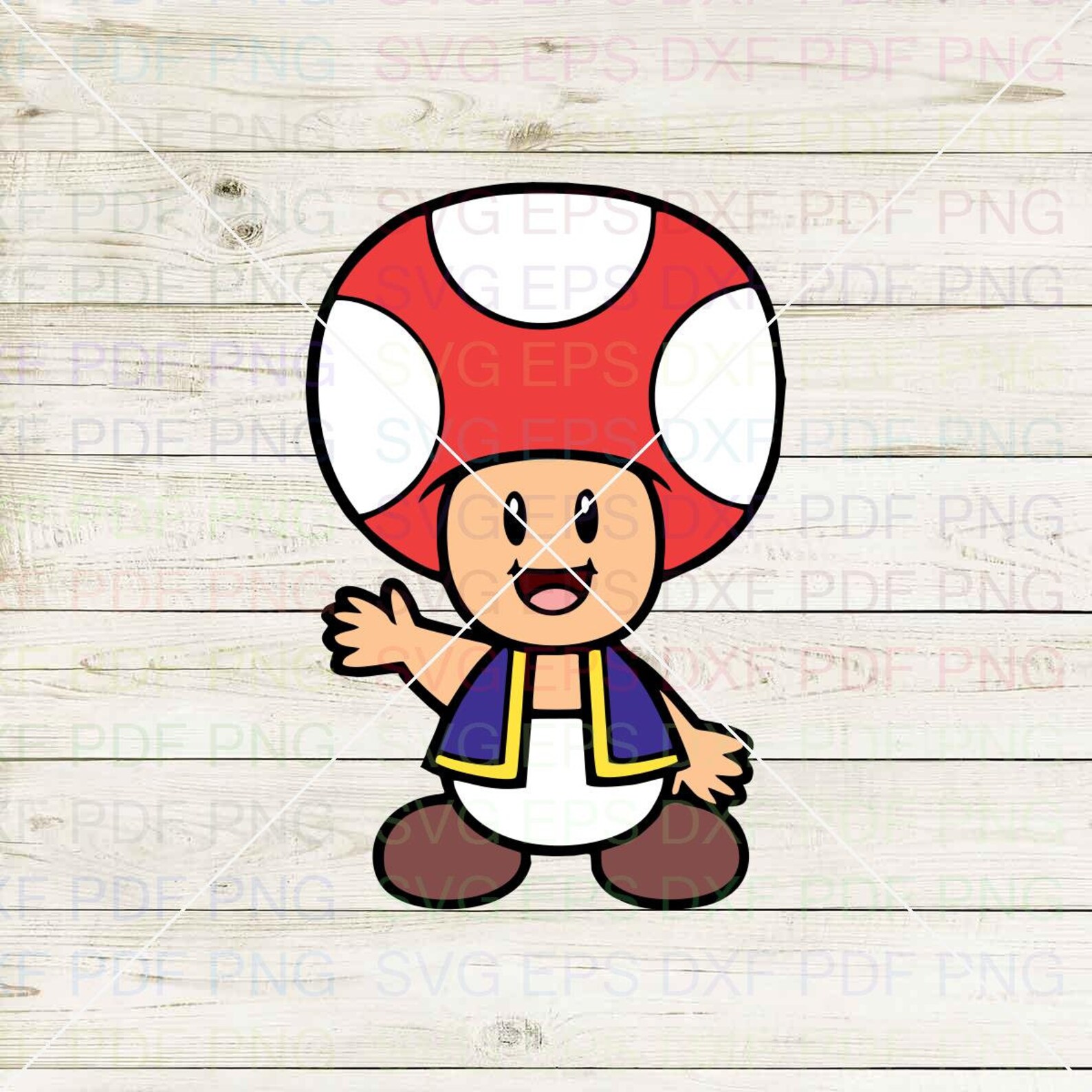 Toad Super Mario 016 Svg Dxf Eps Pdf Png Cricut Cutting | Etsy